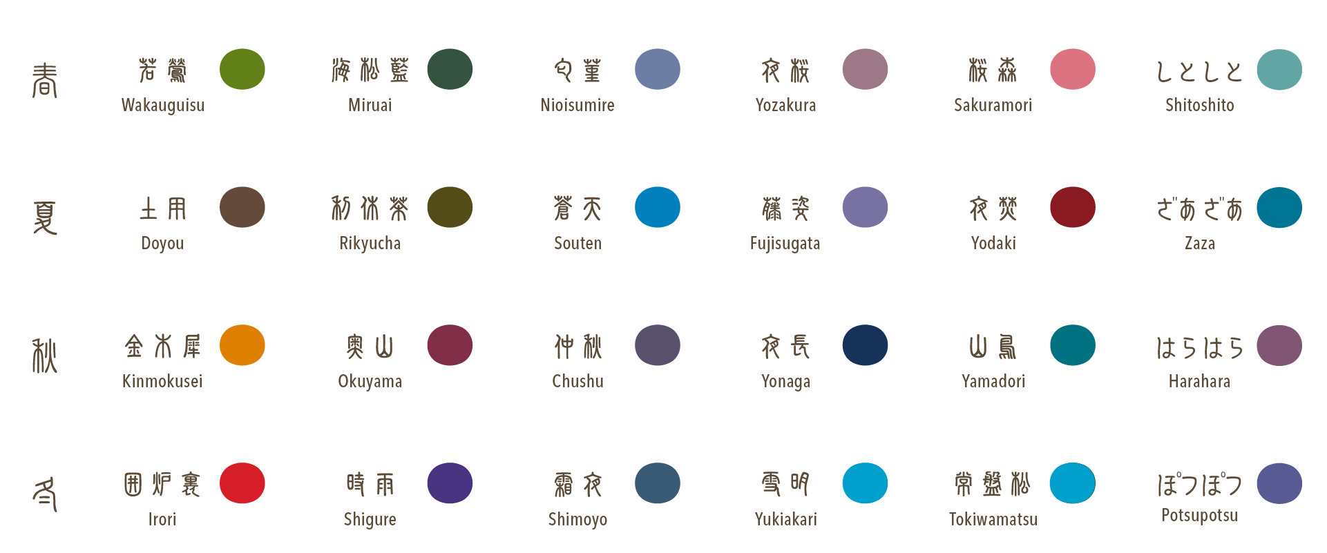 Ink color lineup | SHIKIORI Official Website